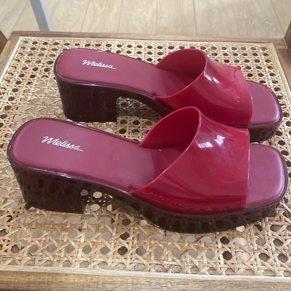 Melissa | Shoes | Melissa Red Rubber Platforms Sz 7 | Poshmark